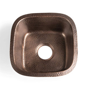 Monarch Abode Pure Copper Hand Hammered Essex Dual Mount Single Bowl Bar Prep Sink 12" & Reviews ...